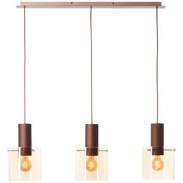 Brilliant Pendelleuchte &raquo;Petje&laquo; E27 1 Stk. 90 x 20 x 120 cm, E27, Metall Glas, Kaffee Bernstein braun 3, 1 Stk.