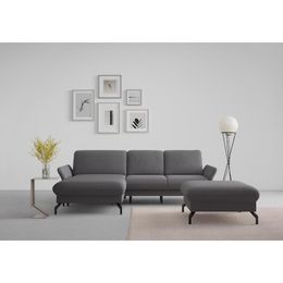 Sit & More sit&more Ecksofa &raquo;Fashion L-Form&laquo; wahlweise mit Kopfteilverstellung und Vorziehsitz, motorisch braun B/H/T: 253cm x 84cm x 165cm, Chenille, Recamiere 