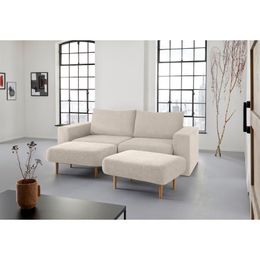 LOOKS by Wolfgang Joop 3,5-Sitzer &raquo;Looksv&laquo; Verwandlungssofa: aus Sofa wird Sofa mit 2 Hockern beige B/H/T: 232cm x 96cm x 107cm, Microflausch, 2 
