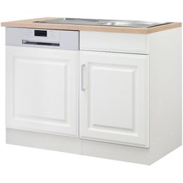 KOCHSTATION Sp&uuml;lenschrank &raquo;KS-Stockholm&laquo; hochwertige MDF-Fronten wei&szlig; Holzwerkstoff, MDF B/H/T: 110cm x 85cm x 60cm, T&uuml;ren: 1 Stk.