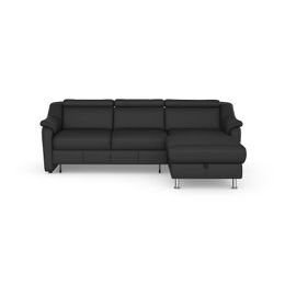 Sit & More sit&more Ecksofa &raquo;Freetown L-Form&laquo; inklusive Kopfteilverstellung und komfortablem Federkern schwarz B/H/T: 257cm x 84cm x 166cm, NaturLEDER , 