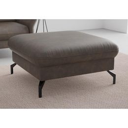 Sit & More sit&more Hocker &raquo;Fashion&laquo; inklusive Federkern, mit hochwertigen, schwarzen Metallf&uuml;&szlig;en braun B/H/T: 89cm x 45cm x 89cm, Luxus-Microfasermit Pr&auml;gung,