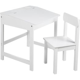 Roba Kinderschreibtisch &raquo;Schulpult, wei&szlig;&laquo; inkluisve Stuhl wei&szlig; B/H/T: 55cm x 58cm x 49cm