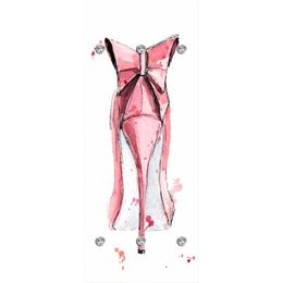 queence Garderobenleiste &raquo;High Heel von hinten&laquo; mit 6 Haken, 50 x 120 cm rosa Acrylglas, Edelstahl B/H/T: 50cm x 120cm x 10cm