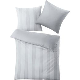 Kleine Wolke Wendebettw&auml;sche &raquo;Lina&laquo; 2 Stk. im eleganten Streifendesign grau Mako-Satin, Obermaterial: 100% Baumwolle B/L: 155cm x 220cm, 1 Stk., 1 Stk., Mako-Satin
