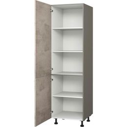 KOCHSTATION Vorratsschrank &raquo;KS-Trea SV60-195&laquo; H&ouml;he 195 cm, Breite 60 cm grau anthrazit, B/H/T: 60cm x 195cm x 56cm, T&uuml;ren: 1 Stk. T&uuml;ranschlag links