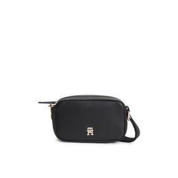 Tommy Hilfiger Damen Umh&auml;ngetasche &raquo;TH LOGOTAPE CAMERA BAG&laquo; Damen Handtasche, Schultertasche mit TH-Schmuckelement schwarz B/H/T: 18cm x 11,5cm x 6cm