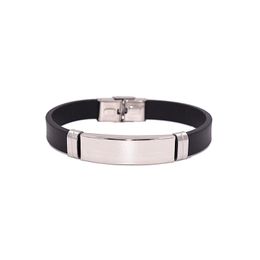 Firetti Herren Edelstahlarmband &raquo;Schmuck Geschenk Schmuck Geschenk&laquo; Made in Germany schwarz 20cm, Edelstahl Kautschuk Silikon
