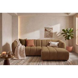 OTTO home Ecksofa &raquo;Gerron, Struktur-Chenille-Stoff mit M&eacute;lange-Effekt&laquo; Breite 271 cm, L-Form, vertikale Steppung, organische Rundungen 95%Polyester 5%