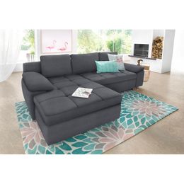 OTTO home Ecksofa &raquo;Labene L-Form&laquo; wahlweise mit Schlaffunktion und Bettkasten, auch als XXL-Variante grau Struktur fein (95% Polyester, 5% Polyamid);