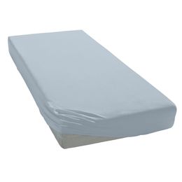 Elegante Spannbettlaken &raquo;Mako-Jersey&laquo; in hochwertiger Qualit&auml;t mit Elasthan-Anteil blau Mako-Jersey, Obermaterial: 97% Baumwolle, 3% Elasthan 1 Stk., Mako-