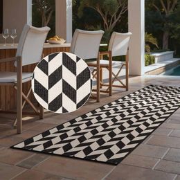Ted Baker Teppich &raquo;Terrick, Wendeteppich&laquo; rechteckig 8 mm H&ouml;he Designteppich, Wetterfest, Pflegeleicht, Modern, Wohnzimmer, Terrasse schwarz-wei&szlig; Polypropylen B