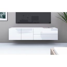 borchardt M&ouml;bel borchardt M&ouml;bel Lowboard &raquo;Sophia, TV-Schrank Breite 152 cm&laquo; Breite 152 cm, h&auml;ngend montierbar wei&szlig; Holzwerkstoff B/H/T: 152cm x 35cm x 35cm, 2 Stk., 2