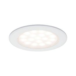 Paulmann Unterschrankleuchte &raquo;M&ouml;bel EBL Set rund LED 2x2,5W 6VA 230/12V 3000K Wei&szlig; matt/Alu&laquo; 2 Stk. Warmwei&szlig; LED M&ouml;bel Einbauleuchten Set wei&szlig; 2, &Oslash; 6,5cm, 2 
