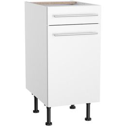 KOCHSTATION Unterschrank &raquo;KS-Bern2&laquo; Breite 40 cm, 1 T&uuml;r, 1 Schubkasten, 1 Einlegeboden wei&szlig; Holzwerkstoff B/H/T: 40cm x 87cm x 58,4cm, Schubladen: 1 