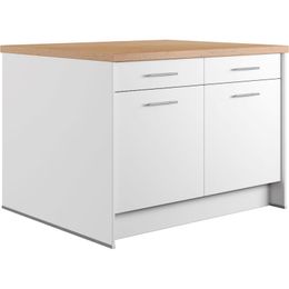 IMPULS K&Uuml;CHEN K&uuml;cheninsel &raquo;Kopenhagen, flexibel stellbar, Schubk&auml;sten mit Soft-Close&laquo; Set, vormontiert, mit integriertem Sitzplatz auf einer Seite, 