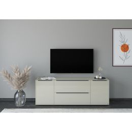 set one by Musterring Lowboard &raquo;Reno&laquo; 1 Stk. tlg. Mit Gleitern und in verschiedenen Farben erh&auml;ltlich beige Glas, Holzwerkstoff B/H/T: 182cm x 63cm x 