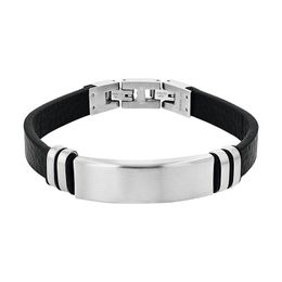 Tom Tailor Herren Tom Tailor Lederarmband 21,5cm, Edelstahl Kautschuk Leder