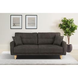 OTTO home 2-Sitzer &raquo;TRIPLO mit Wellenunterfederung, Ma&szlig;e B/T/H: 165/100/89 cm&laquo; Sofa mit Steppung im R&uuml;ckenbereich, incl. R&uuml;ckenkissen und Zierkissen 