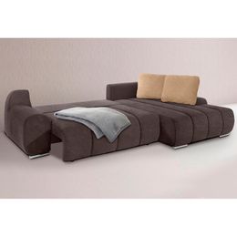 Home Affaire Ecksofa &raquo;Bono L-Form&laquo; wahlweise mit Schlaffunktion braun Luxus-Microfaser ALTARA NUBUCK (100% Polyester);Luxus-Microfaser ALTARA NUBUCK (
