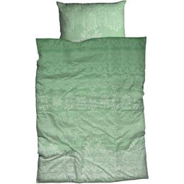 CASATEX Bettw&auml;sche &raquo;Demir&laquo; 3 Stk. schlichte, elegante, Bettw&auml;sche gr&uuml;n Biber, Obermaterial: 100% Baumwolle B/L: 240cm x 220cm, 1 Stk., 2 Stk., Biber, 