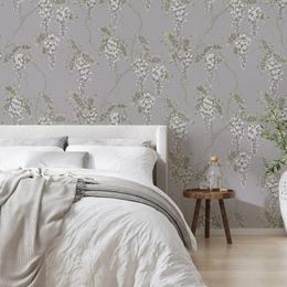 SUPERFRESCO EASY Vliestapete &raquo;Glyzinienbaum&laquo; gebl&uuml;mt gepr&auml;gt 10mx52cm (ca. 5m2) lila Vlies B/L: 0,52m x 10m, Rollen: 1