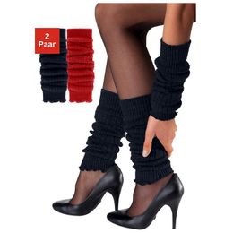 Lavana Damen Beinstulpen &raquo;gestrickte Beinw&auml;rmer und Armstulpen f&uuml;r Ballett, Tanz, Sport&laquo; 2 Stk. mit 30% Wolle, gerippt, bequem und warm rot 