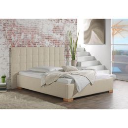 Maintal Polsterbett &raquo;Cueno&laquo; mit und ohne Matratze in 2 Ausf&uuml;hrungen, Steppung mit Knopfheftung beige Strukturstoff (100% Polyester) Liegefl&auml;che L&auml;nge B: 200cm
