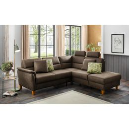 Home Affaire Ecksofa &raquo;Palmera L-Form, B: 236 cm&laquo; optional Schlaffunktion & Bettkasten, Federkern gr&uuml;n 100% Polyester;Struktur (100% Polyester);Luxus-