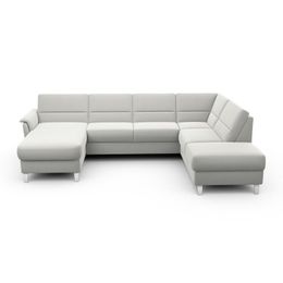 Sit & More sit&more Wohnlandschaft &raquo;Palmera U-Form, B: 308 cm&laquo; optional Schlaffunktion & Bettkasten, Federkern silber 100% Polyester B/H/T: 308cm x 89cm x 212cm,