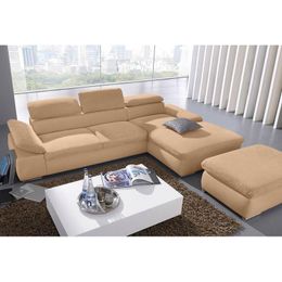 Sit & More sit&more Ecksofa &raquo;Valantine L-Form, B: 286 cm&laquo; mit Arm- & Kopfteilverstellung, optional mit Schlaffunktion braun 100% Polyester;Luxus-Kunstleder/