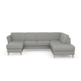 Sit & More sit&more Wohnlandschaft &raquo;Visby U-Form&laquo; wahlweise mit Schlaffunktion und Stauraum, frei im Raum stellbar silber B/H/T: 303cm x 87cm x 213cm, Luxus-