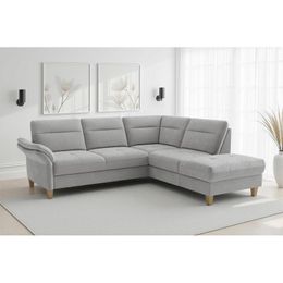 Sit & More sit&more Ecksofa &raquo;Pamela, B: 218 cm, L-Form, wahlweise mit Schlaffunktion und Bettkasten&laquo; mit Federkern grau 100% Polyester B/H/T: 218cm x 90cm x 