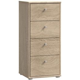 FORTE Kommode &raquo;Tempra, Kommode, 4 Schubk&auml;sten, H&ouml;he 85,5 cm&laquo; Breite 38,6 cm braun B/H/T: 38,6cm x 85,5cm x 34,8cm, 4 Stk.