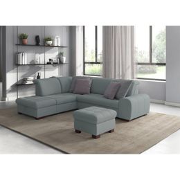 Sit & More sit&more Ecksofa &raquo;Luxor L-Form&laquo; wahlweise mit Schlaffunktion, Stauraum und Kopfteilverstellung blau Luxus-Microfaser ALTARA NUBUCK (100% Polyester);