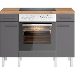 Optifit K&uuml;che &raquo;Lilly&laquo; Breite 120, wahlweise mit E-Ger&auml;ten schwarz B/H/T: 120cm x 90cm x 60cm, ohne E-Ger&auml;te