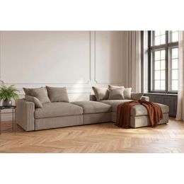 OTTO home Ecksofa &raquo;Cosy Lounge U-Form, Breite 351 cm&laquo; Mega-Sofa mit Cordstoff bezogen, mit Federkern & 5 Zierkissen braun 100% Polyester B/H/T: 351cm 