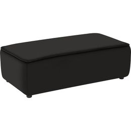 W.Schillig Hocker &raquo;around-the-block&laquo; mit eleganter Biese schwarz Longlife Xtra-Leder Z59: Glattleder mit modischer Pr&auml;gung. Hautst&auml;rke 0, 9 - 1, 1 mm 
