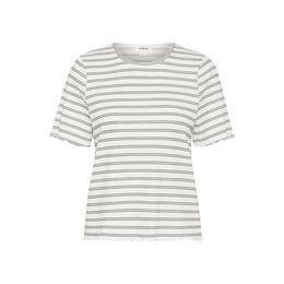 Soaked in Luxury T-Shirt 'SLEleanora' Damen Gr&ouml;&szlig;e XS grau / wei&szlig;