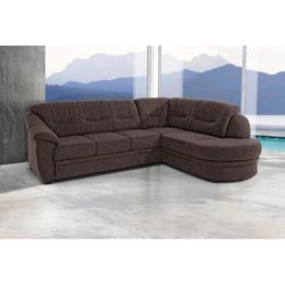 Sit & More sit&more Ecksofa &raquo;Savona&laquo; wahlweise mit Schlaffunktion braun NaturLEDER (echtes Rindsleder) in Sitz und R&uuml;cken. Korpus in passendem Kunstleder SOFTLUX