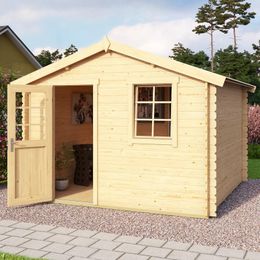 Lasita Maja Gartenhaus &raquo;Mosel 3&laquo; beige Massivholz Fu&szlig;boden im Gartenhaus, ohne Dacheindeckung
