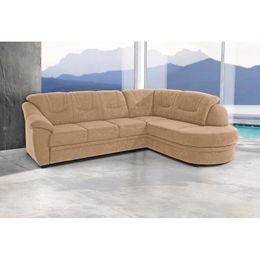 Sit & More sit&more Ecksofa &raquo;Savona&laquo; wahlweise mit Schlaffunktion braun NaturLEDER (echtes Rindsleder) in Sitz und R&uuml;cken. Korpus in passendem Kunstleder SOFTLUX