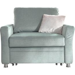 Die PlanBar Schlafsofa &raquo;MP-PD19021&laquo; mit L&auml;ngsschl&auml;ferfunktion 80x210 cm blau 100% Polyester B/H/T: 106cm x 90cm x 100cm, Velours