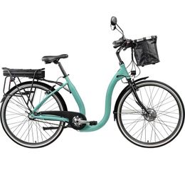 Tretwerk Unisex &raquo;Linea&laquo; 3 Gang Nabenschaltung Frontmotor 250 W tiefer Einstieg gr&uuml;n 48cm, 28 Zoll (71,12cm)