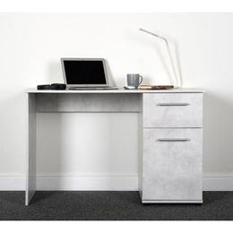 VOGL M&ouml;belfabrik Schreibtisch &raquo;Tobi, mit einer T&uuml;r und einem Schubkasten&laquo; optional mit Tastaturauszug, Breite 115 cm grau B/H/T: 115cm x 73cm x 56cm, 