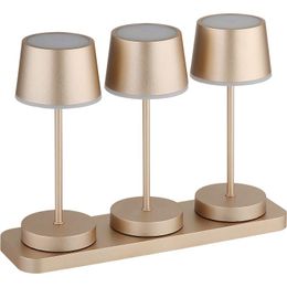 Globo LIGHTING Tischleuchte &raquo;DAWSON&laquo; LED-Modul 1 Stk. Outdoor RGBW Tischleuchte IP54, Touchdimmer, Akku & Dockingstation gold 1, &Oslash; 8,3cm H: 20cm, 1 