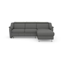 Sit & More sit&more Ecksofa &raquo;Freetown L-Form&laquo; inklusive Kopfteilverstellung und komfortablem Federkern grau B/H/T: 257cm x 84cm x 166cm, Luxus-Microfaser ALTARA 