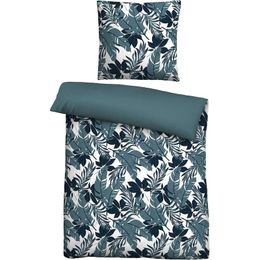Wendebettw&auml;sche &raquo;Charlotte&laquo; 2 Stk. feiner Glanz, weicher Griff, pflegeleicht, mit Rei&szlig;verschl&uuml;ssen blau Satin, Obermaterial: 100% Baumwolle B/L: 135cm
