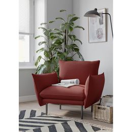 OTTO home Sessel &raquo;Stine Cocktailsessel&laquo; Besonderes Design durch Kissenoptik und Keder rot Struktur (100% Polyester);Struktur weich (85% Polyester/15% 