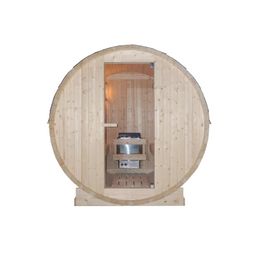 Sanotechnik Fasssauna &raquo;&raquo;TROMS&Ouml; L&laquo;&laquo; geeignet f&uuml;r 4 Personen, Fichetnholz braun Saunaofen, 6 kW
